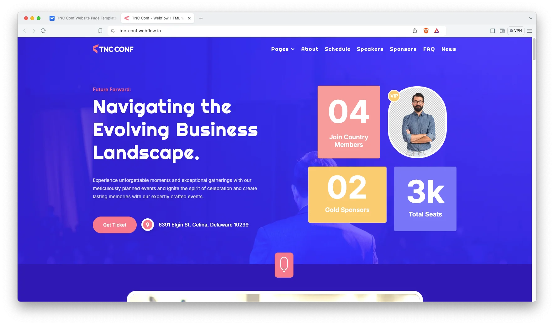 TNC Conf - New Webflow Event Template (With Video) - ThemeNcode LLC