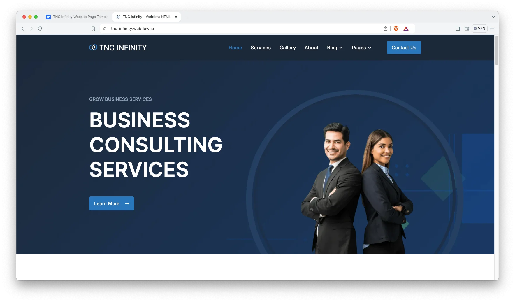 TNC Infinity - New Webflow Corporate Template (With Video) - ThemeNcode LLC