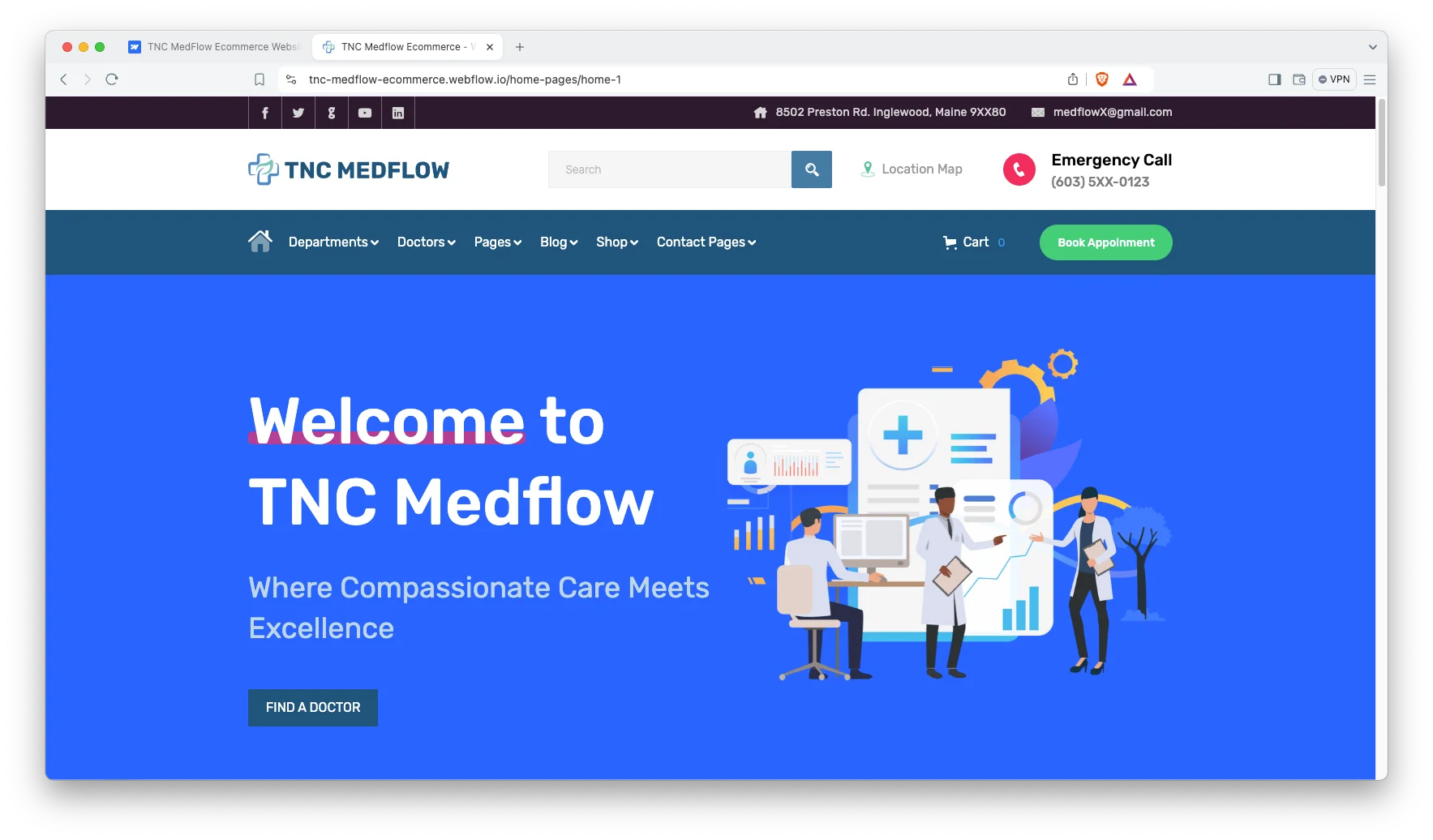 TNC MedFlow Ecommerce - New Webflow Medical Template (With Video ...