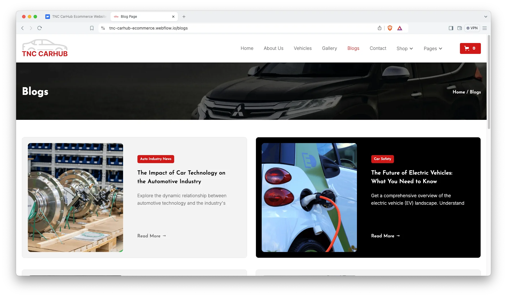 TNC CarHub Ecommerce - New Webflow Cars Template (With Video) - ThemeNcode LLC