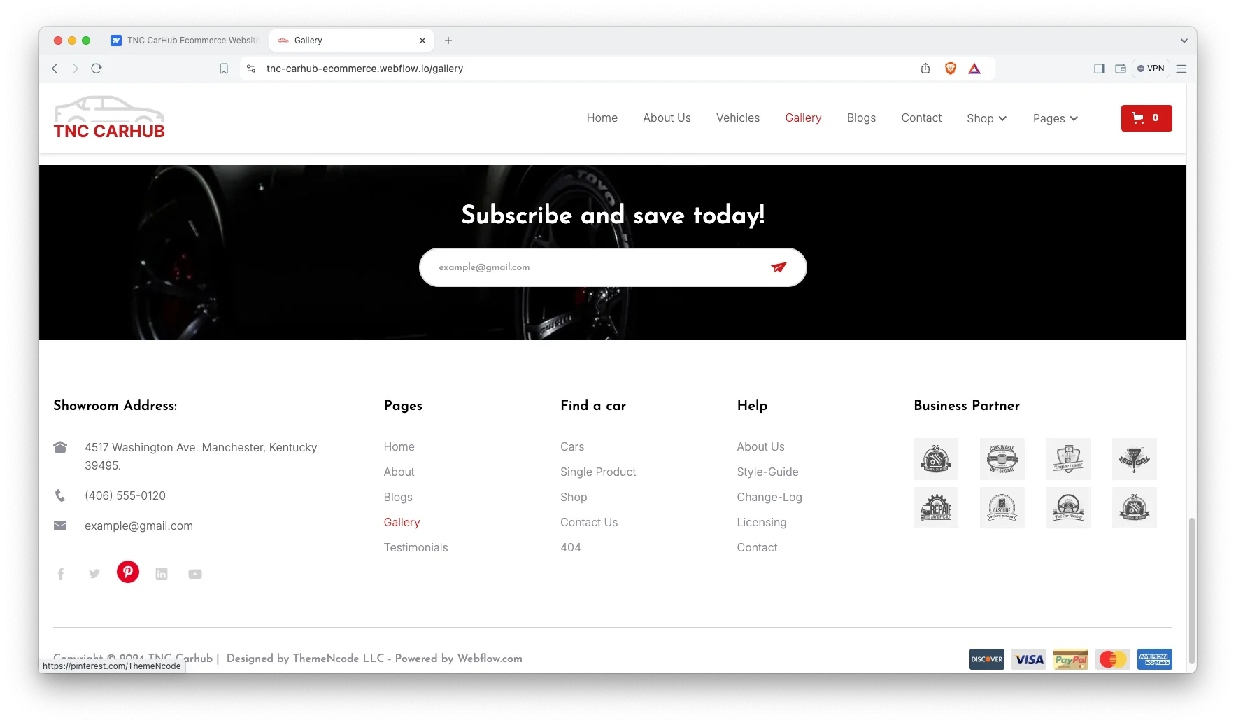 TNC CarHub Ecommerce - New Webflow Cars Template (With Video) - ThemeNcode LLC
