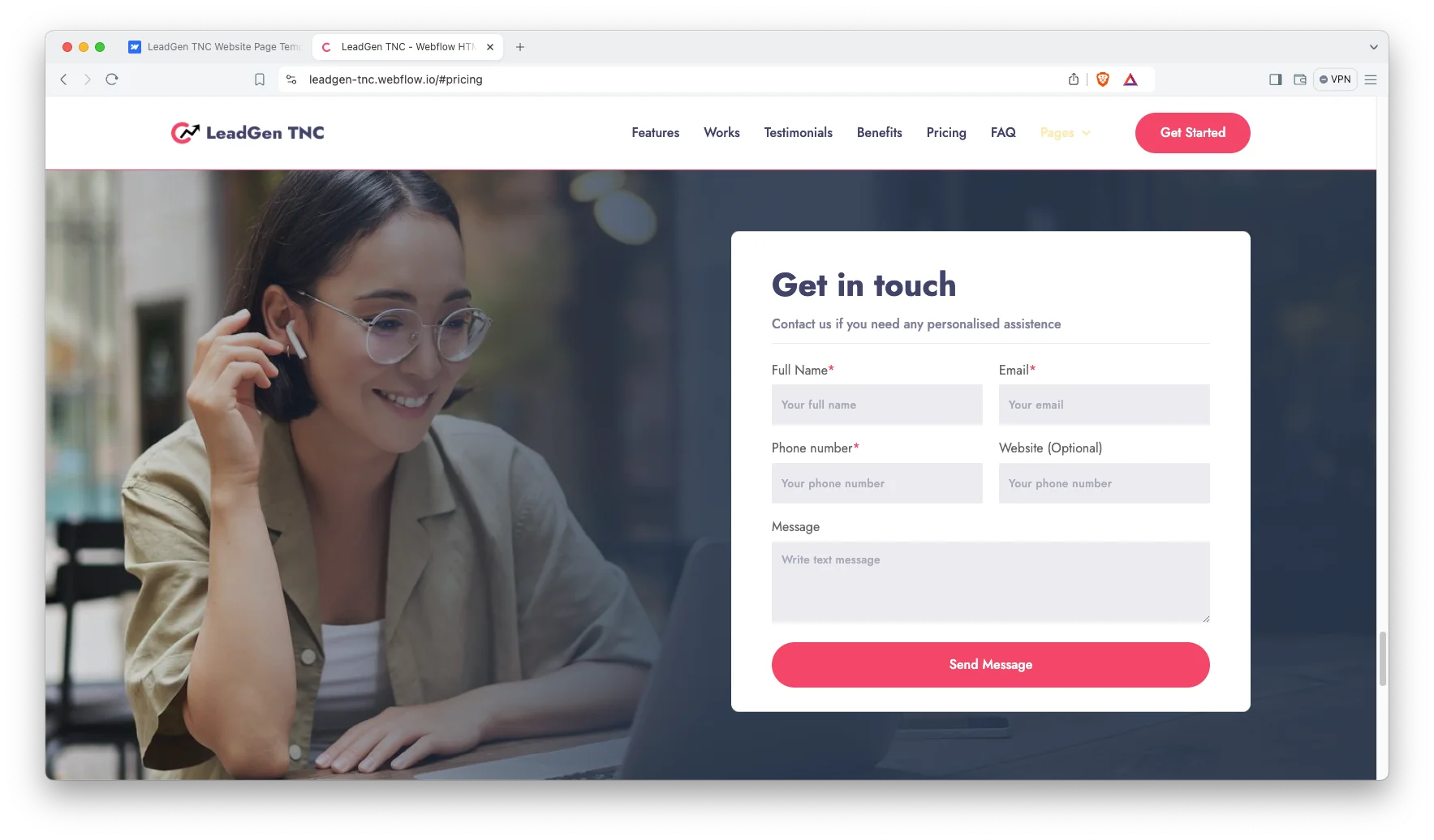 LeadGen TNC – New Webflow SaaS Landing Page Template - ThemeNcode LLC