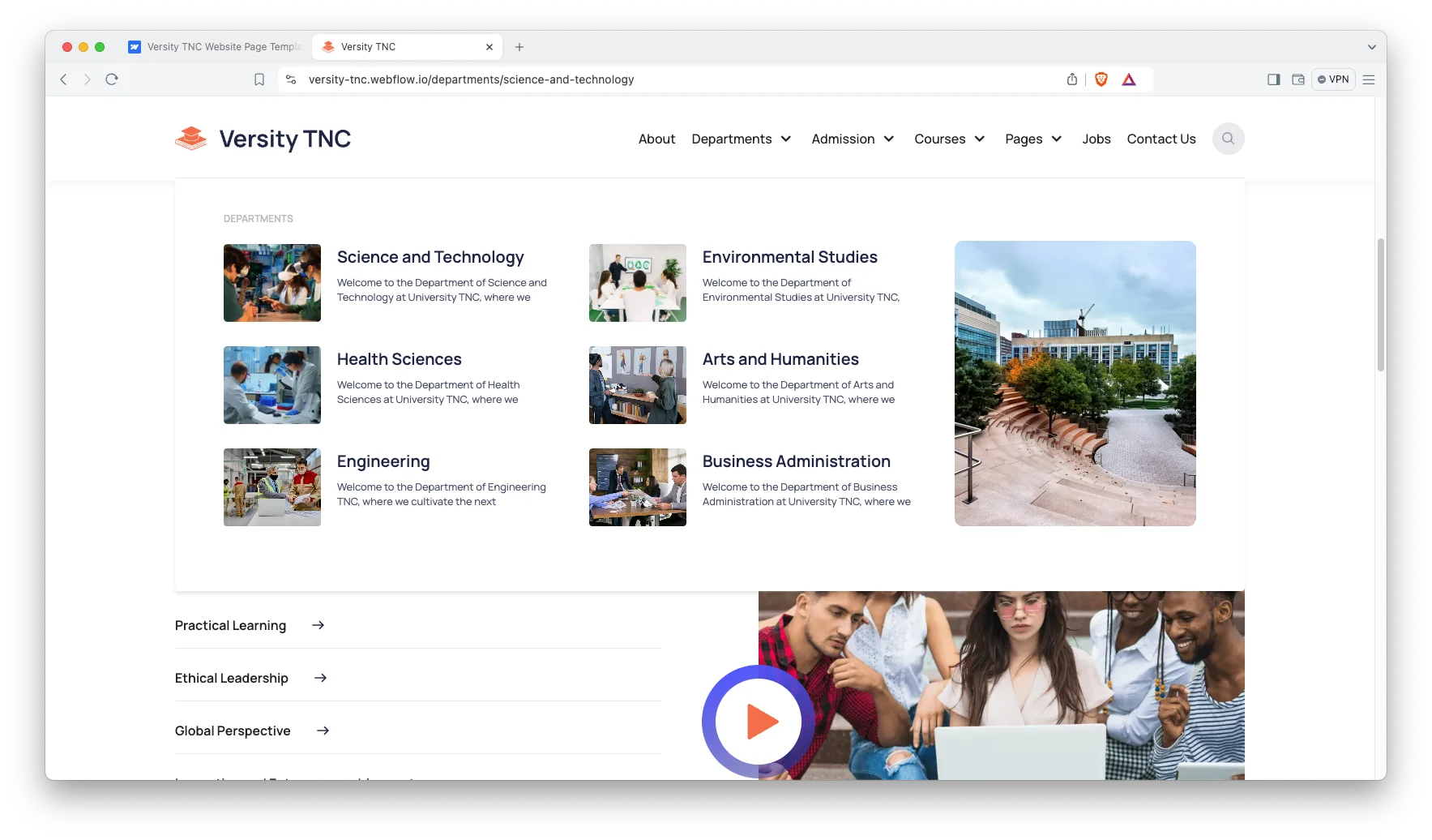 Versity TNC - New Webflow University Template - ThemeNcode LLC