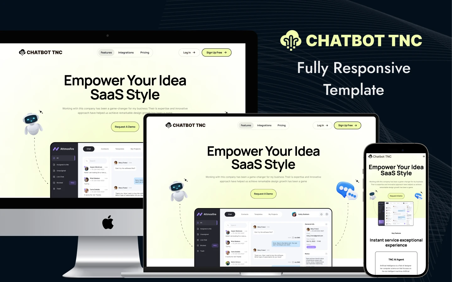 Chatbot TNC - New Webflow SaaS Template - ThemeNcode LLC