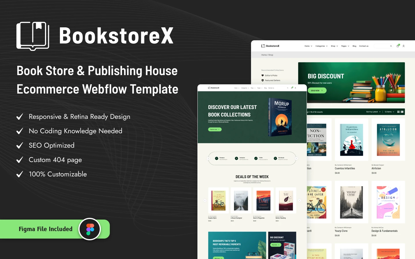 BookstoreX TNC - New Webflow Book & Publisher Store Template - ThemeNcode LLC