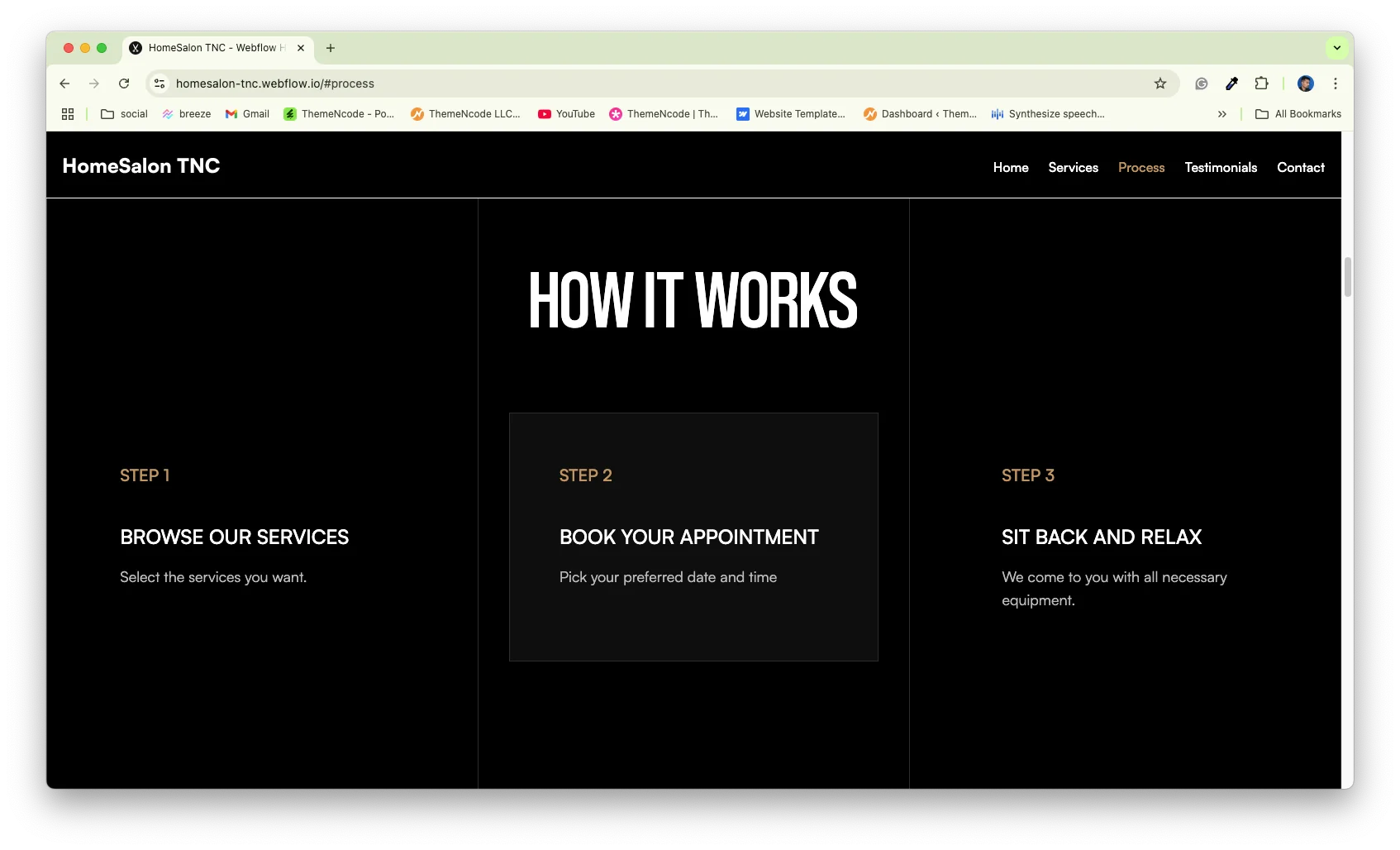 HomeSalon TNC - New Webflow Salon & Barbershop Template - ThemeNcode LLC