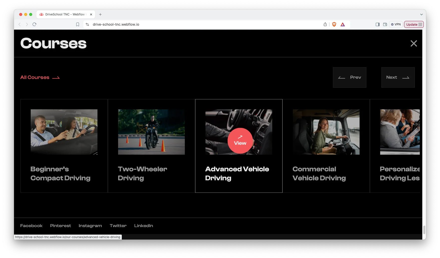 DriveSchool TNC – New Webflow Classes & Courses Template - ThemeNcode LLC